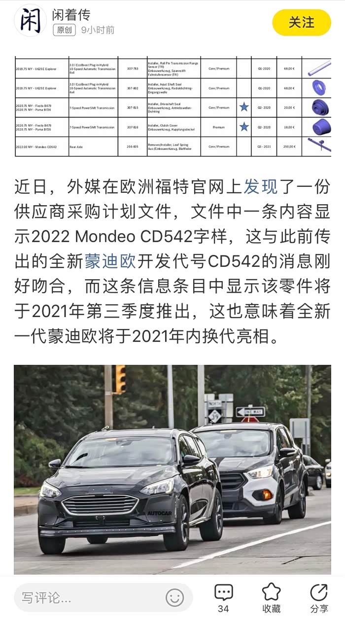 【图】全新换代的蒙迪欧（代号CD542）将会作为2022款在长安福特国产_蒙迪欧论坛_汽车之家论坛