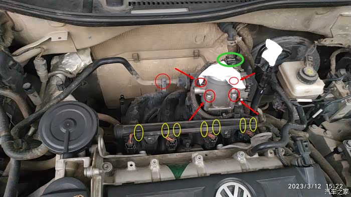 【图】2011款朗逸1.6at 拆进气岐管检查预热管、密封圈、积碳和有无漏气_朗逸论坛_汽车之家论坛