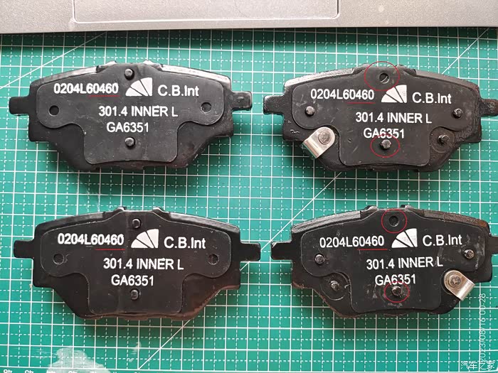 【图】后刹车片鉴定贴II-新增后刹车片对比（新增原车旧刹车片）_锐腾论坛_汽车之家论坛