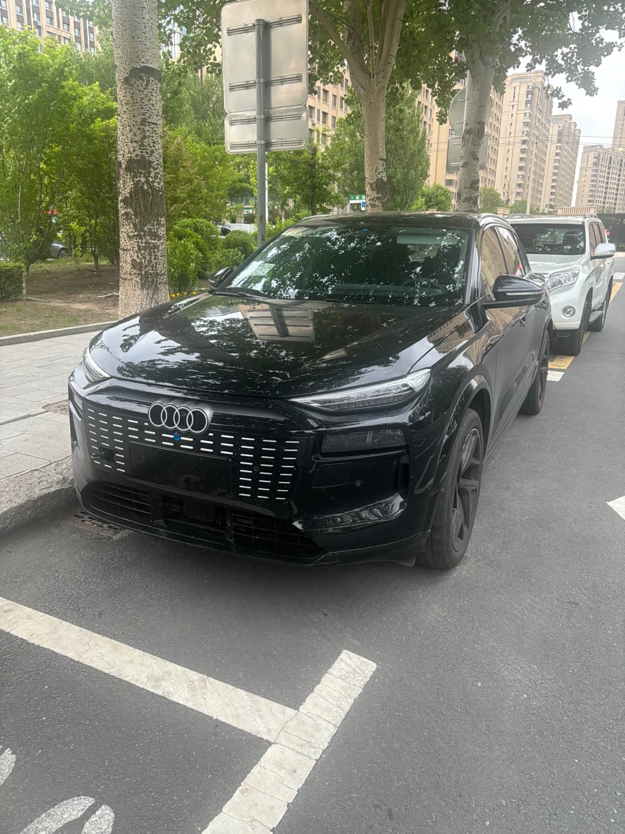 【图】Q6L黑武士实拍，奥迪 Q6 etron 凭什么让 BBA 集体紧张！_奥迪Q6L e-tron论坛_汽车之家论坛