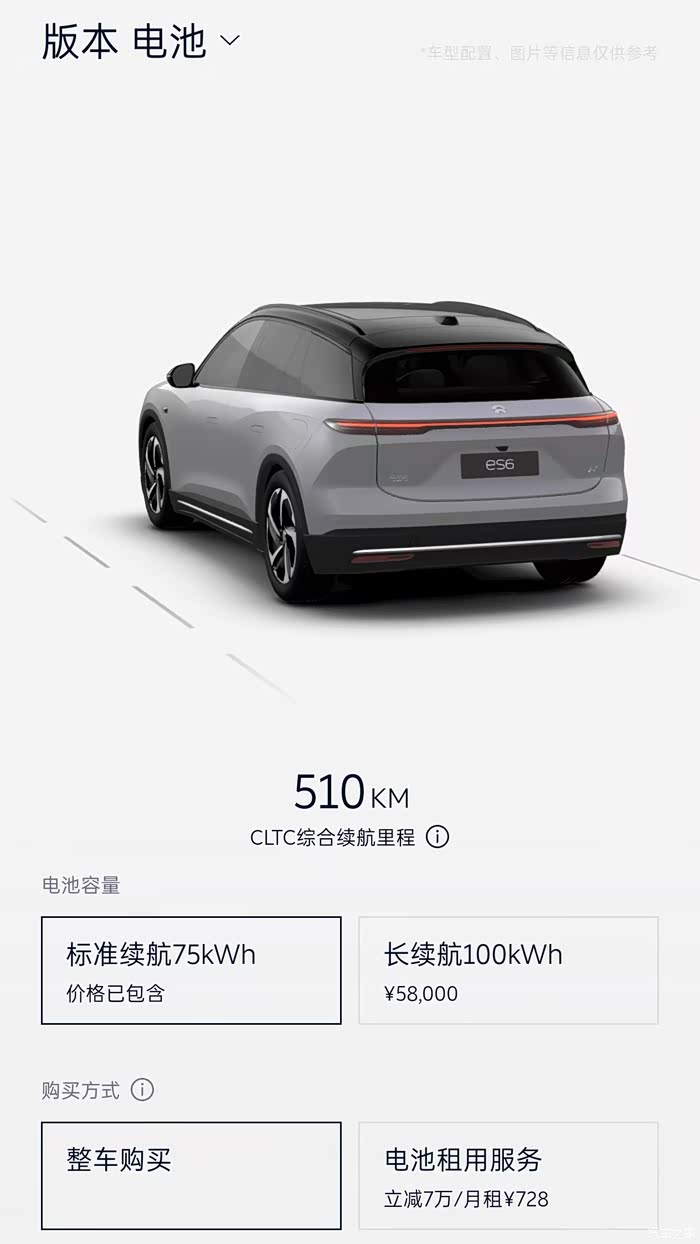 【图】蔚来ES6发布了，ES6 33.8万起售（电池购买方案），7_蔚来ES6论坛_汽车之家论坛