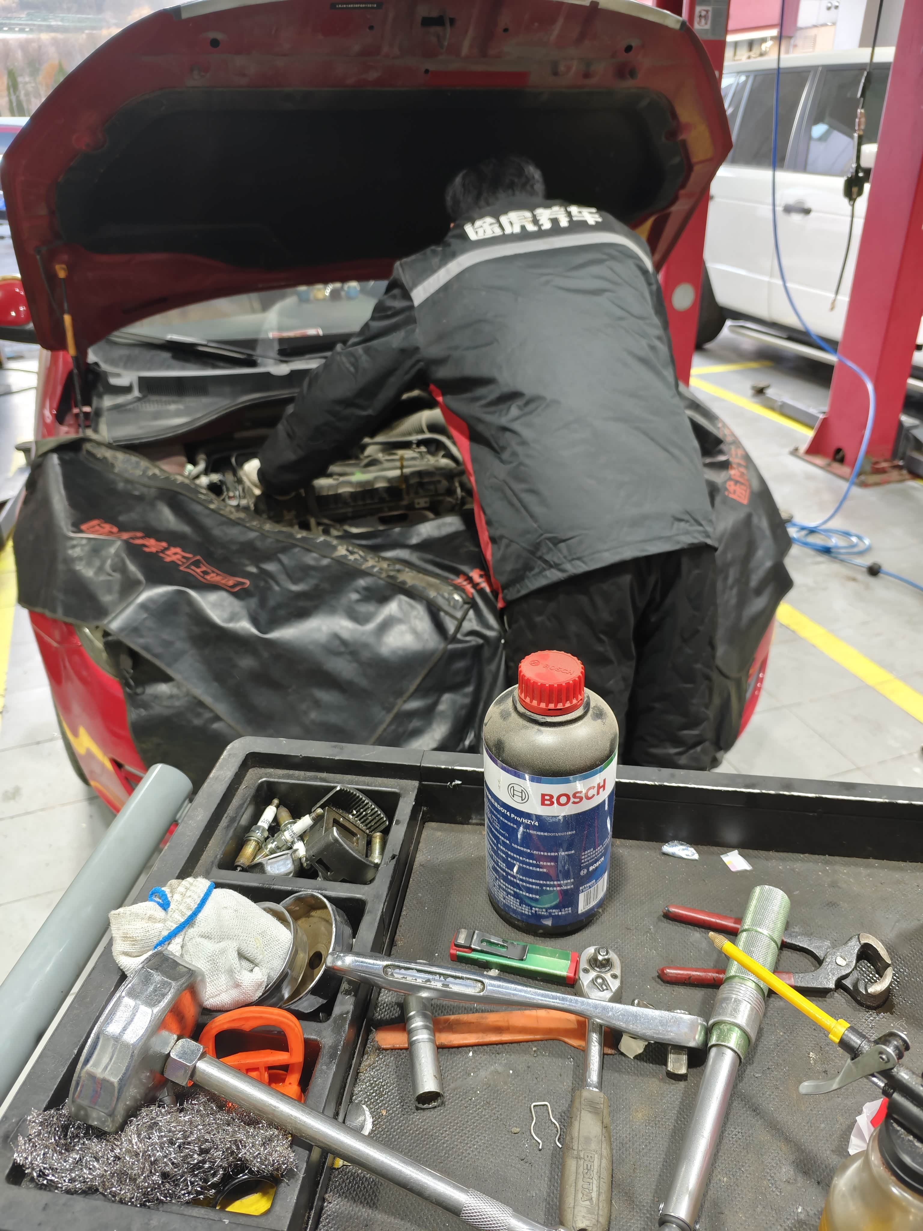 【图】“途虎”安装-博士Dot4 Pro升级版刹车油_荣威350论坛_汽车之家论坛