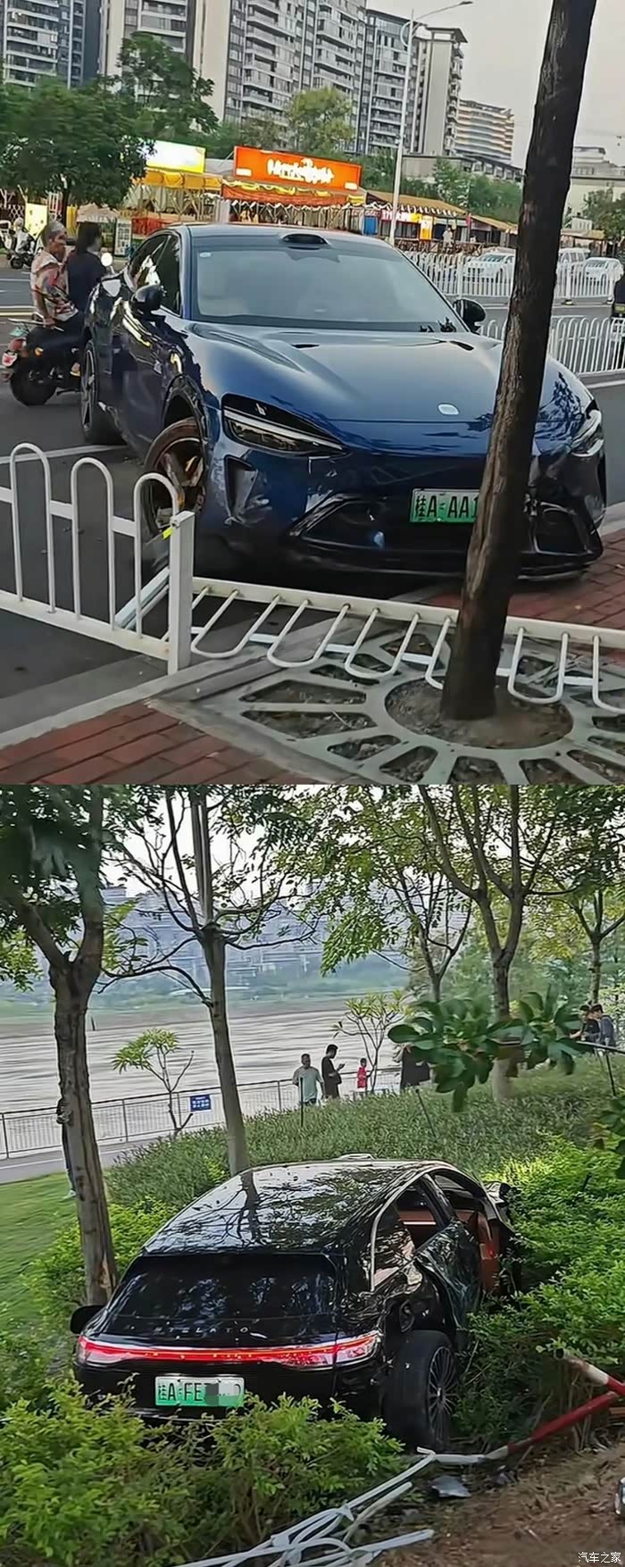 【图】小米YU7把享界S9T撞绿化带里，花粉米粉大战？_小米YU7论坛_汽车之家论坛